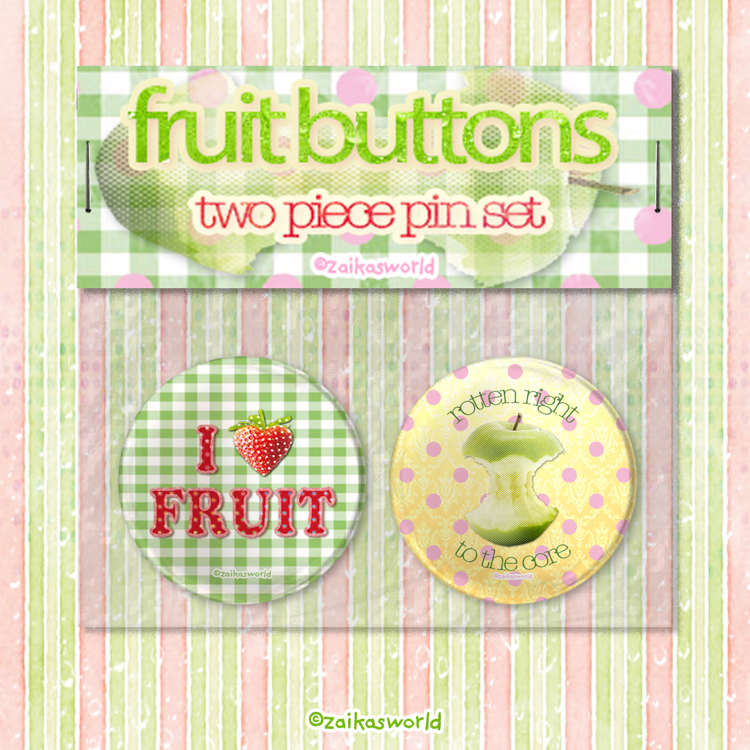 fruit buttons: 2 piece set – ZaikasWorld